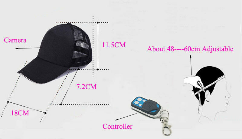 Sporty Baseball Hat1080P HD red hat built-in battery micro mini camera ...